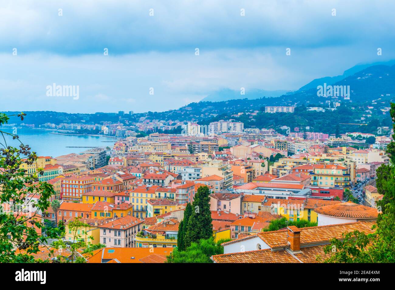 Aerial view of Menton, France Stock Photo - Alamy