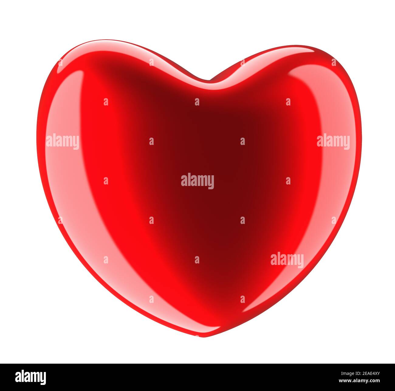 shiny red heart isolated on a white background Stock Photo - Alamy