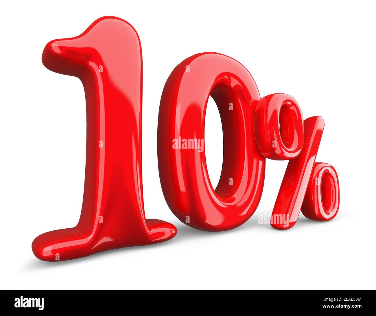 red ten percent, 10% symbol on a white background, 3d rendering Stock ...