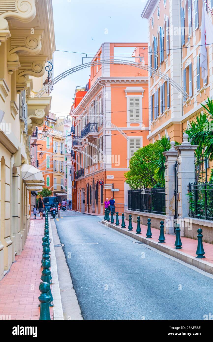 A narrow street in the center of Monaco Stock Photo - Alamy