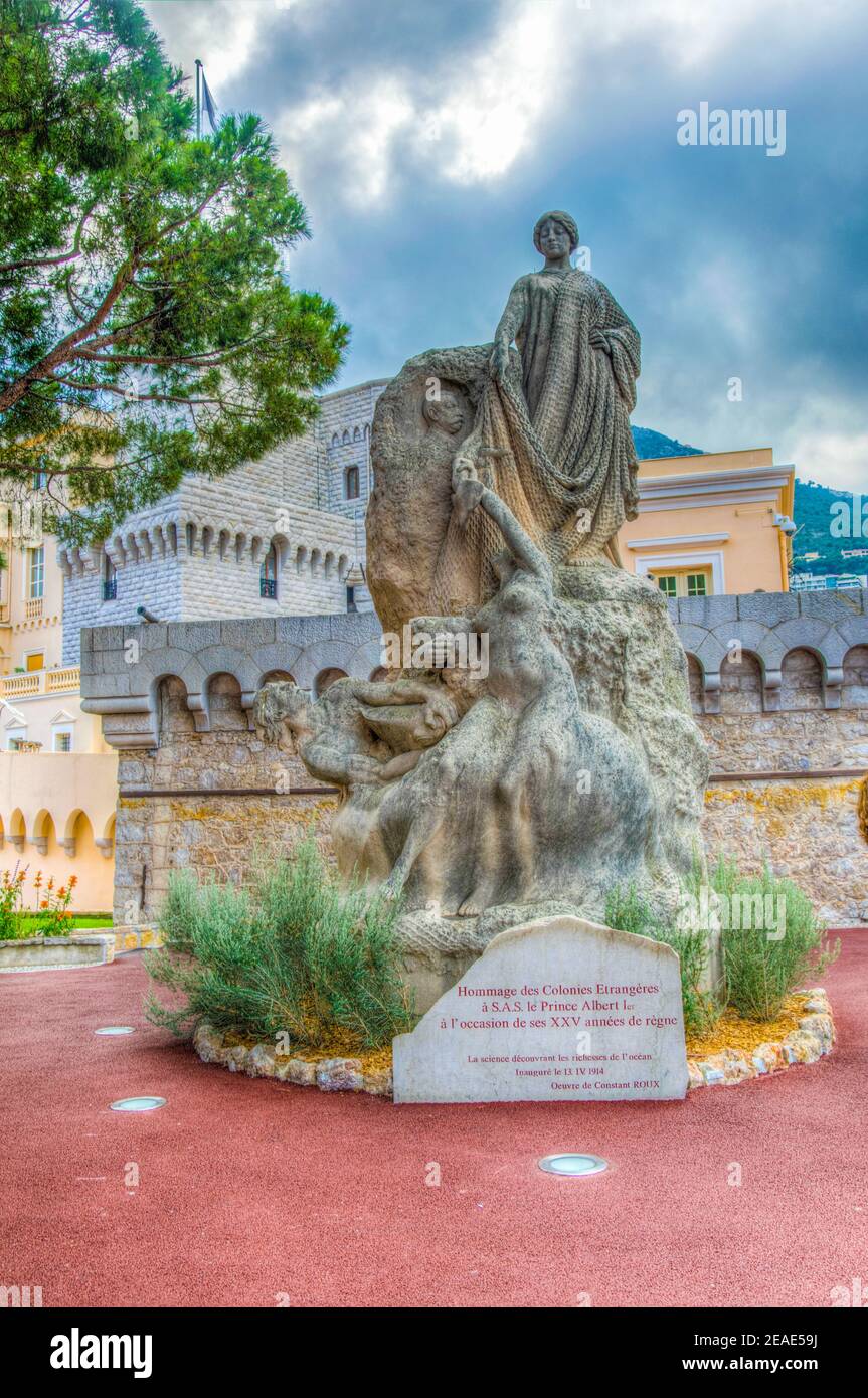 Monument in honor of foreign colonies in the city of Monaco Stock Photo ...