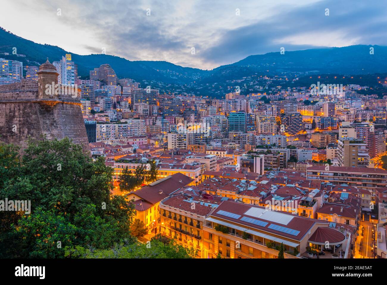 Aerial view of Monaco during sunset Stock Photo - Alamy