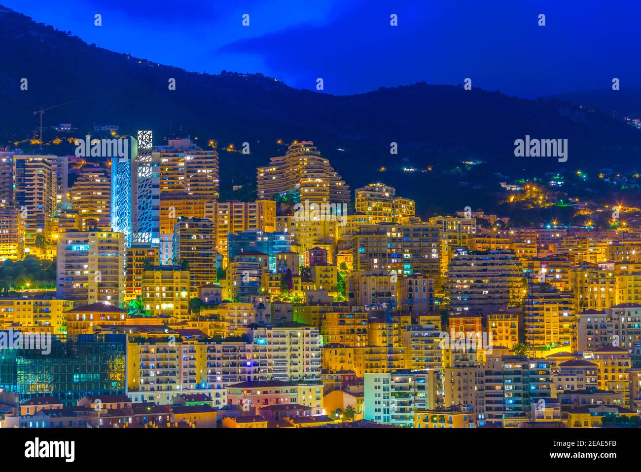 Aerial view of Monaco during sunset Stock Photo - Alamy