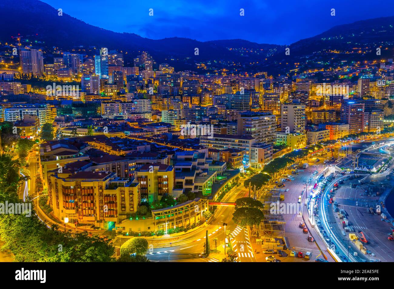 Aerial view of Monaco during sunset Stock Photo - Alamy