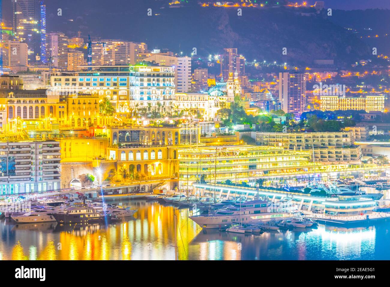 Night view of Port Hercule in Monaco Stock Photo - Alamy
