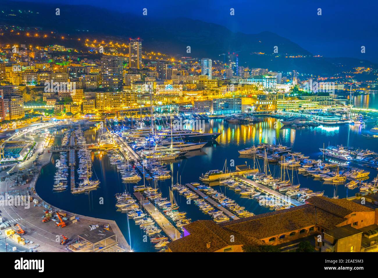 Night view of Port Hercule in Monaco Stock Photo - Alamy