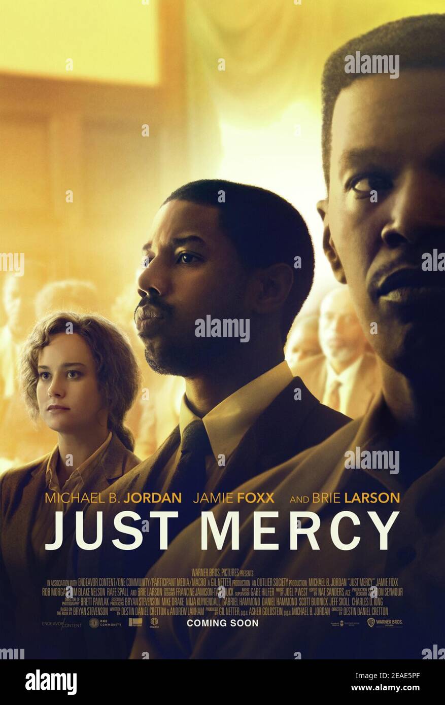 JUST MERCY (2019) BRIE LARSON MICHAEL B JORDAN JAMIE FOXX DESTIN DANIEL ...
