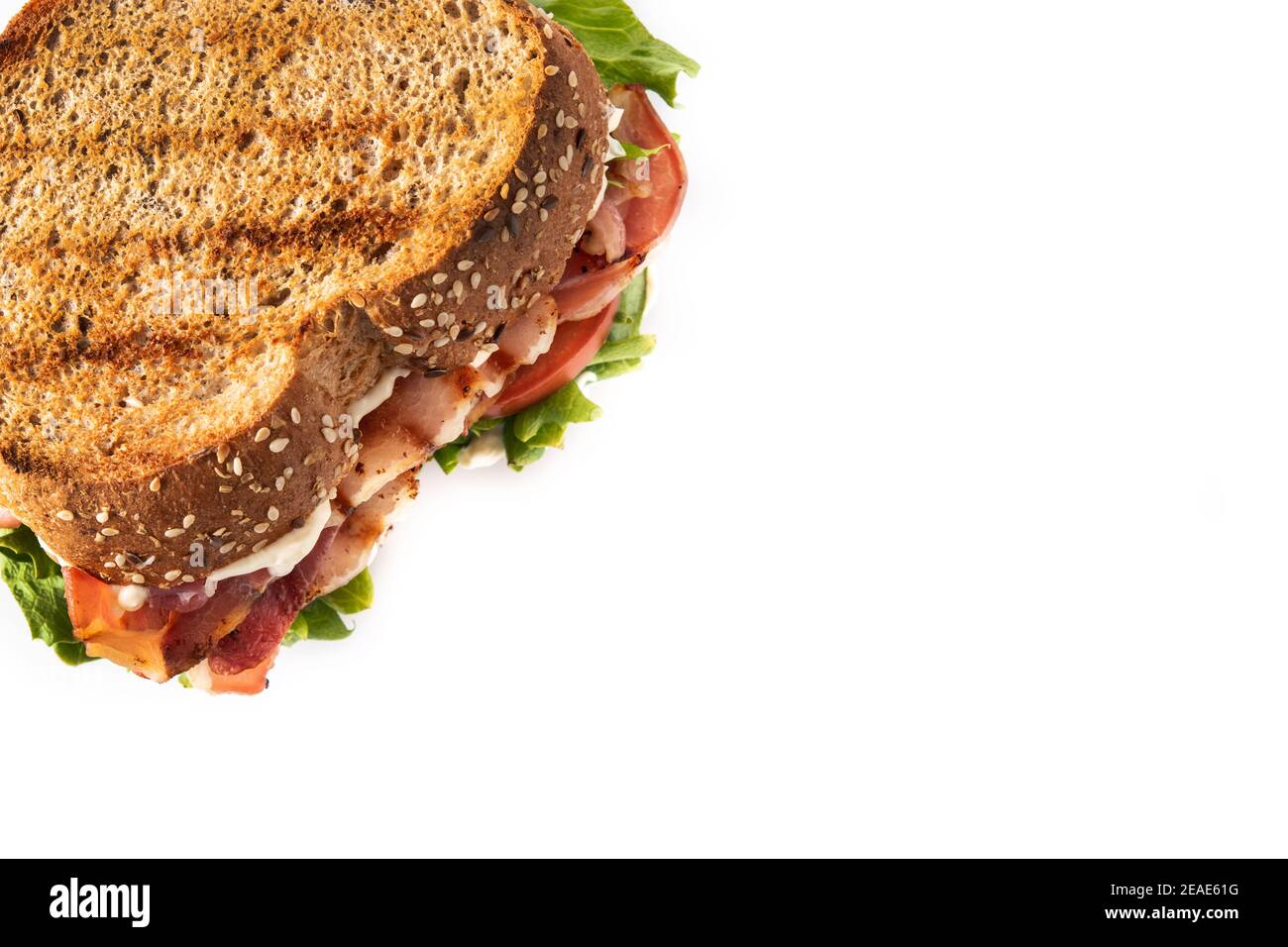 BLT sandwich with bacon,lettuce and tomato isolated on white background ...
