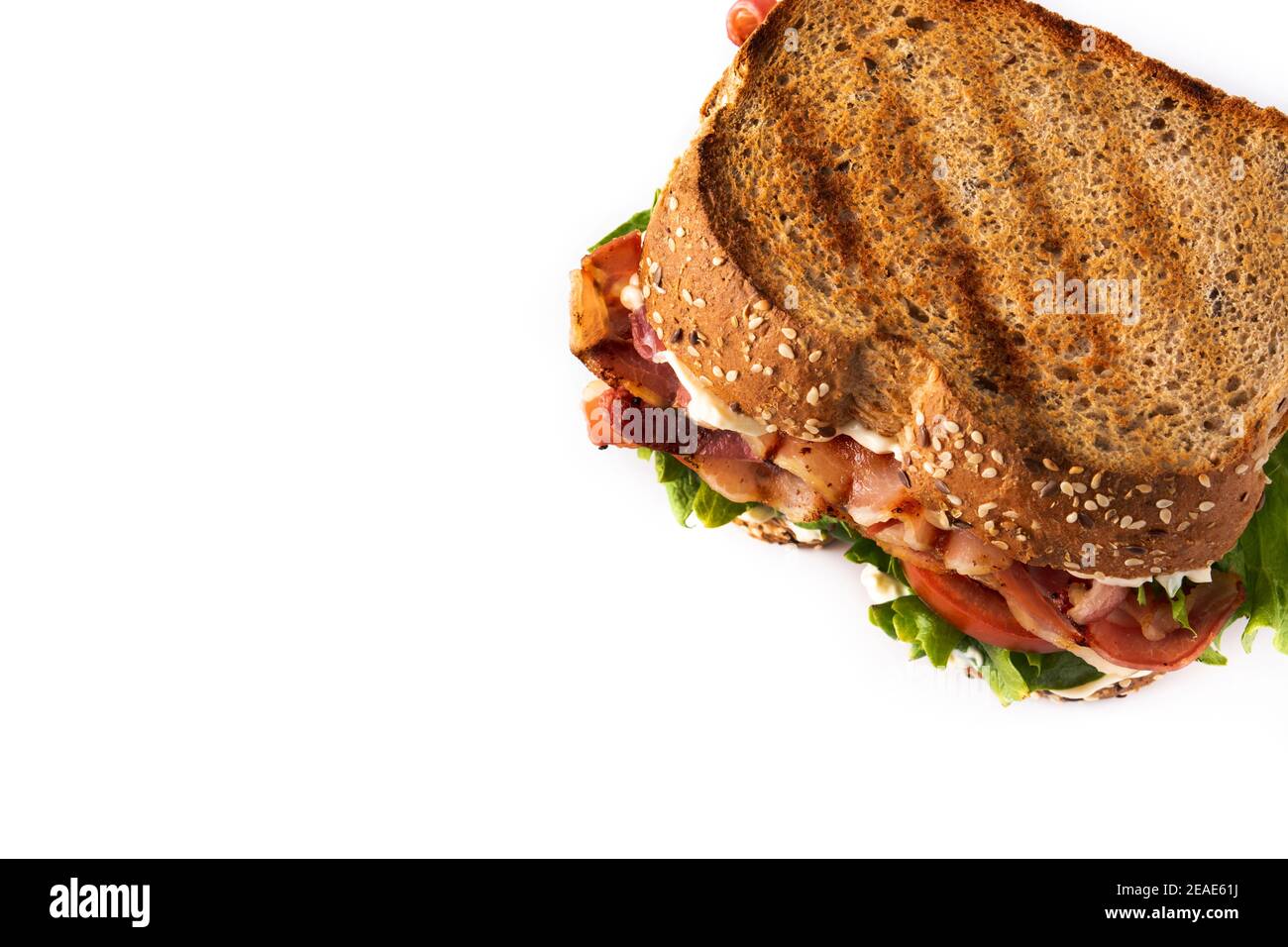 BLT sandwich with bacon,lettuce and tomato isolated on white background ...
