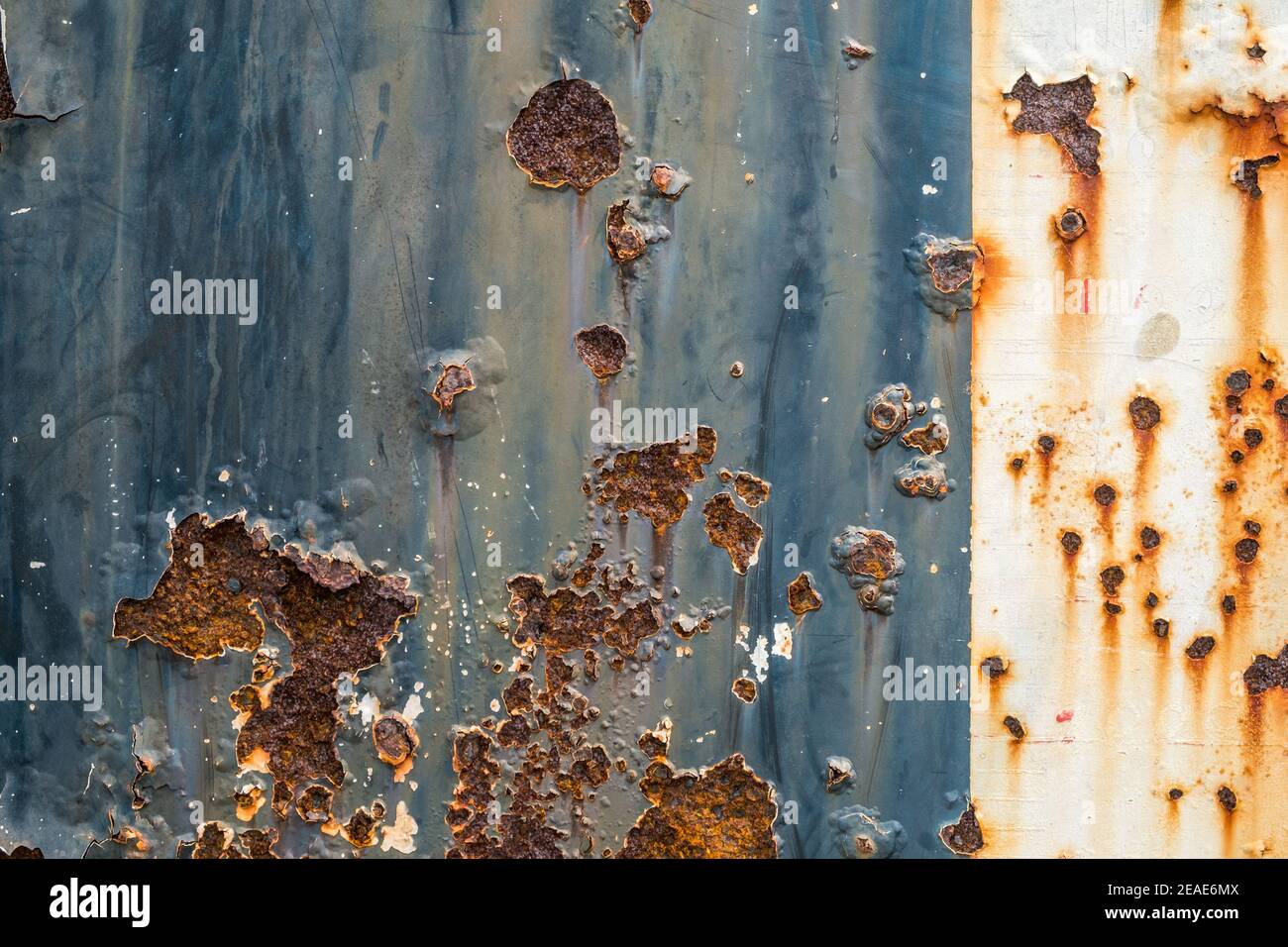 Blue and white metal background,Rusty metal background with streaks of ...