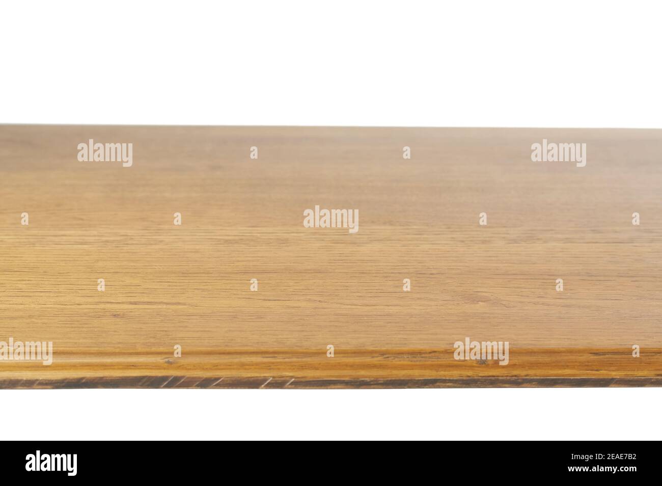 Empty wooden board isolated on white background side view Stock Photo ...