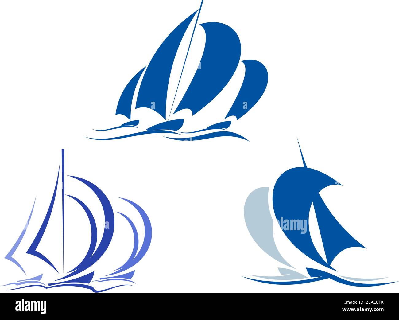 Yachts and sailboats symbols for yachting sport design Stock Vector ...
