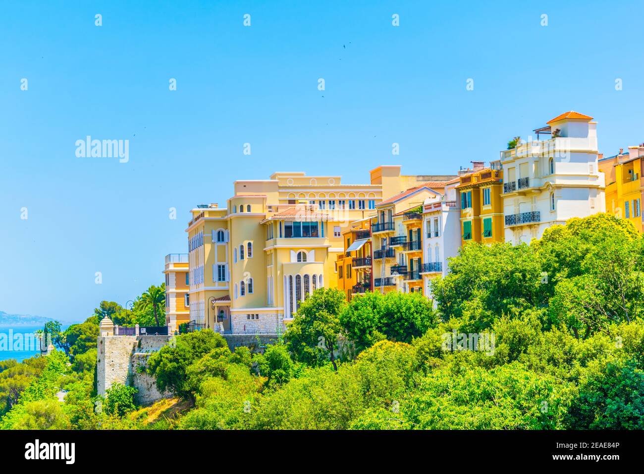 Facades of houses in the old center of Monaco Stock Photo - Alamy