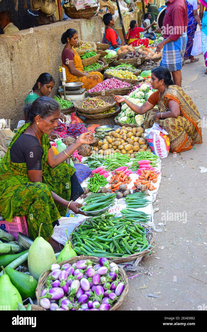 Indian Food Market, Madurai, India Stock Photo - Alamy