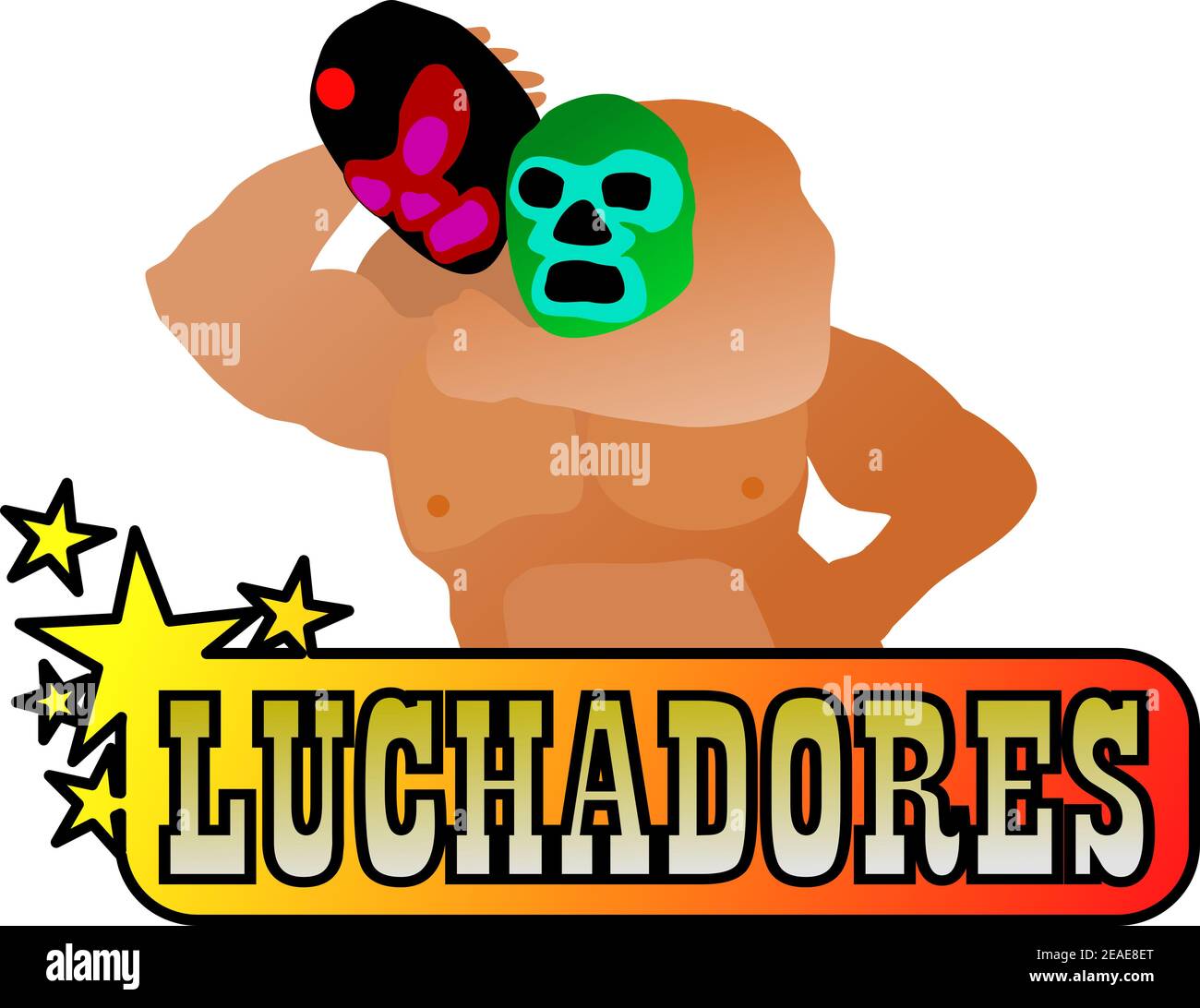 Image of mexican luchadores fighting Stock Photo - Alamy