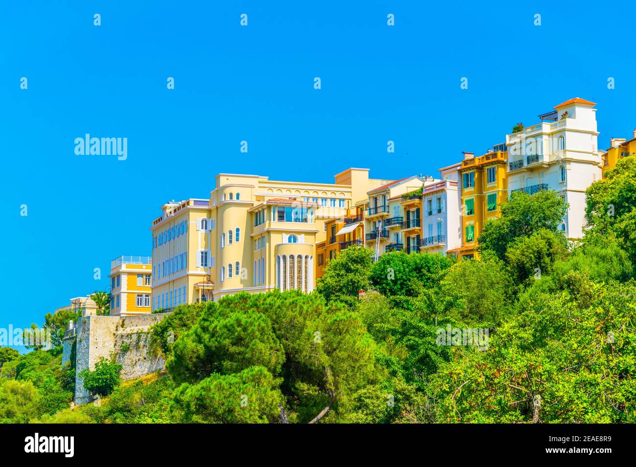 Facades of houses in the old center of Monaco Stock Photo - Alamy