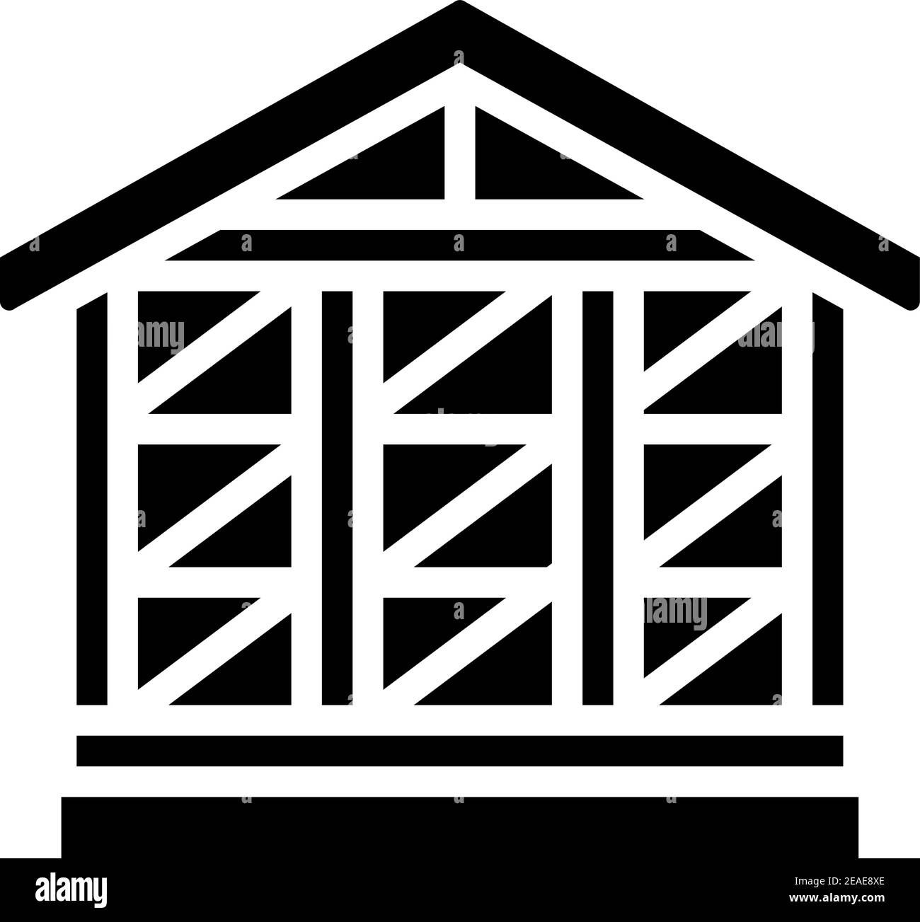 wooden frame building glyph icon vector illustration Stock Vector Image ...