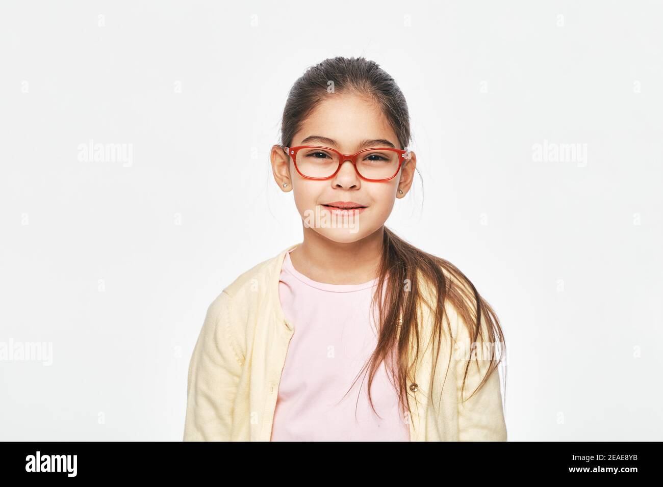 Vision correction for children. Latino Americano child with stylish ...