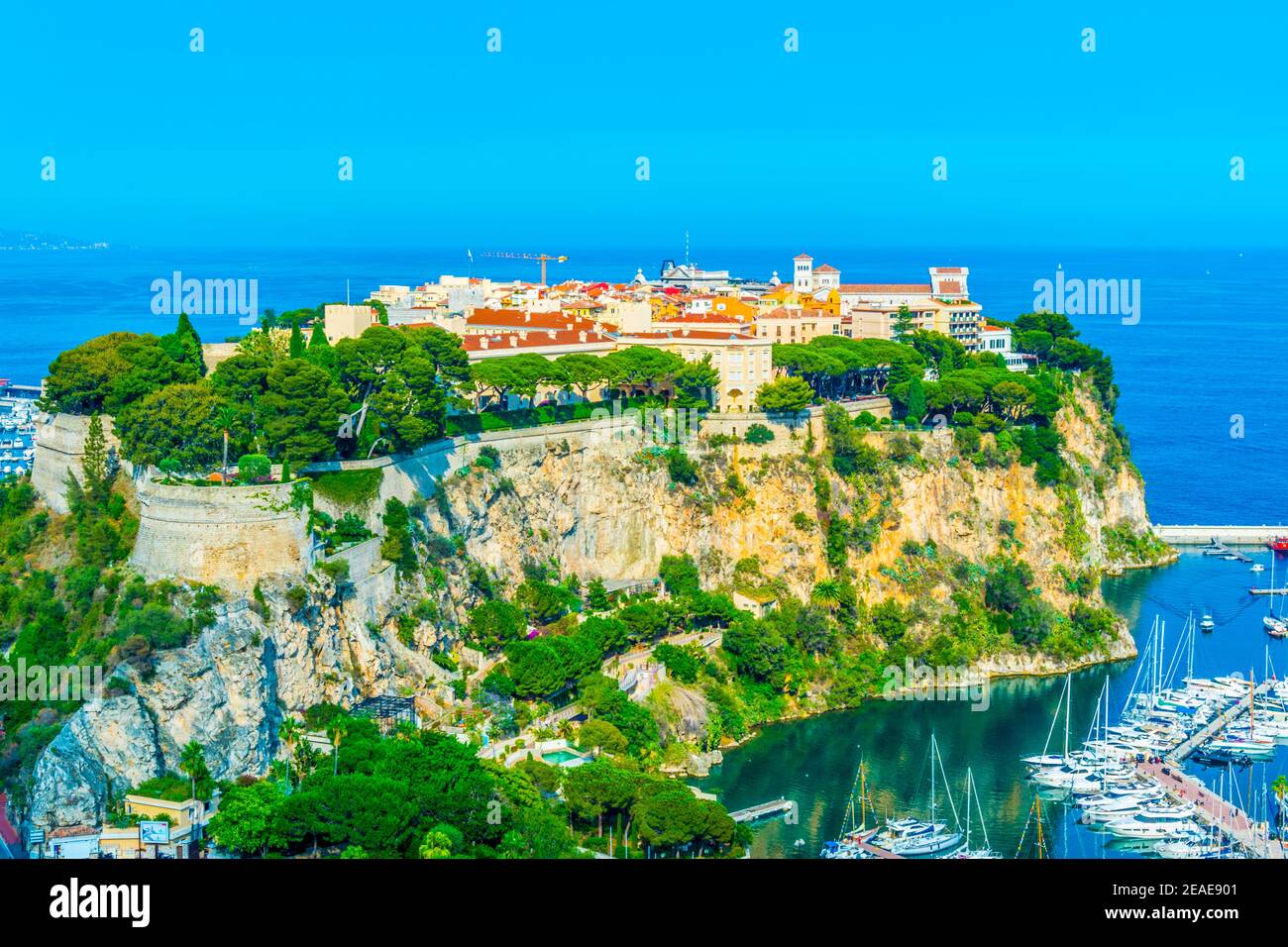 Aerial view of the old town of Monaco Stock Photo - Alamy