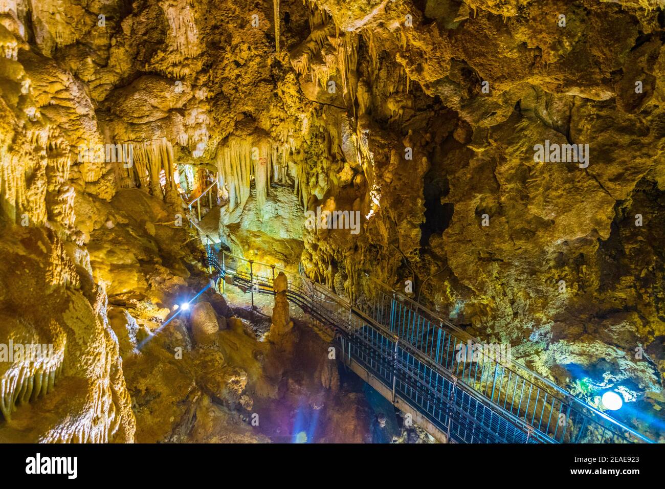 Interior of a grotto inside of Jardin exotique gardens in Monaco Stock ...