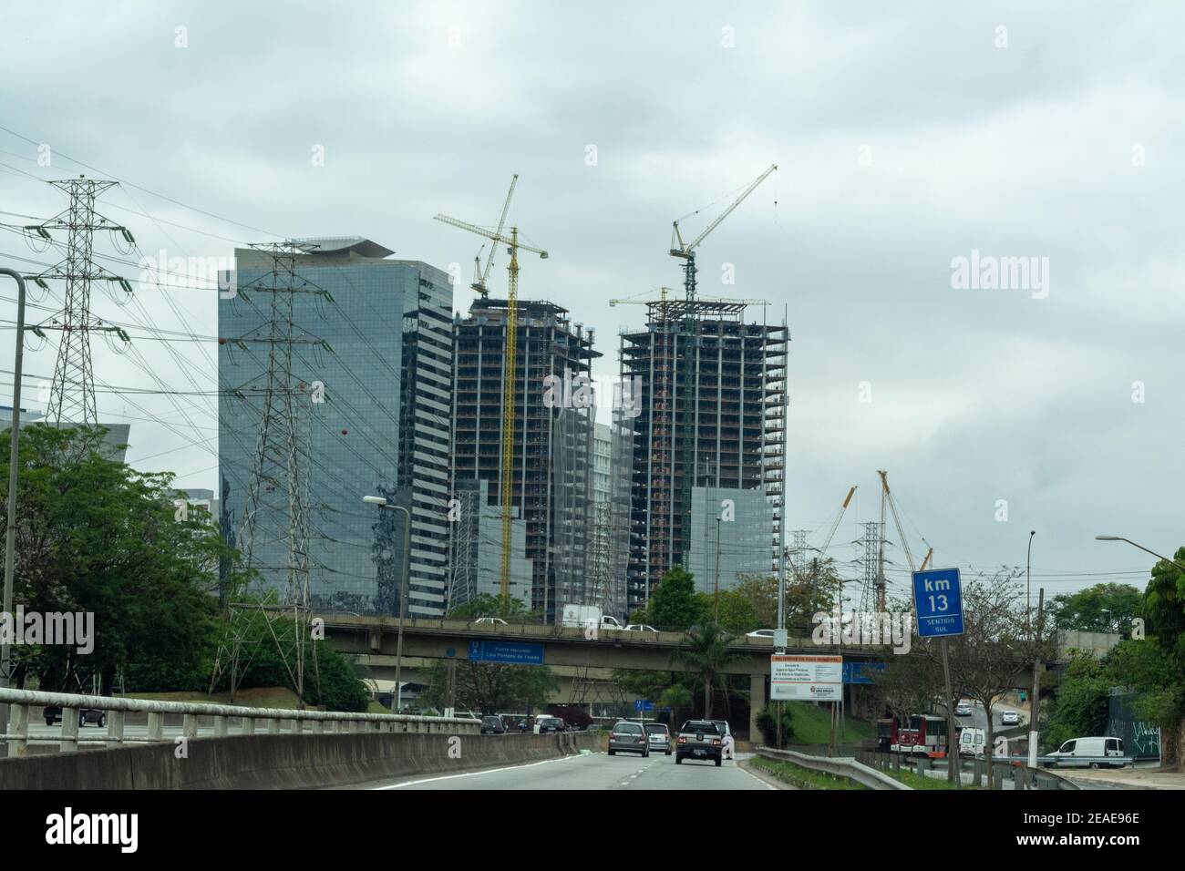 High raised buildings under construction in the wealthy district of ...