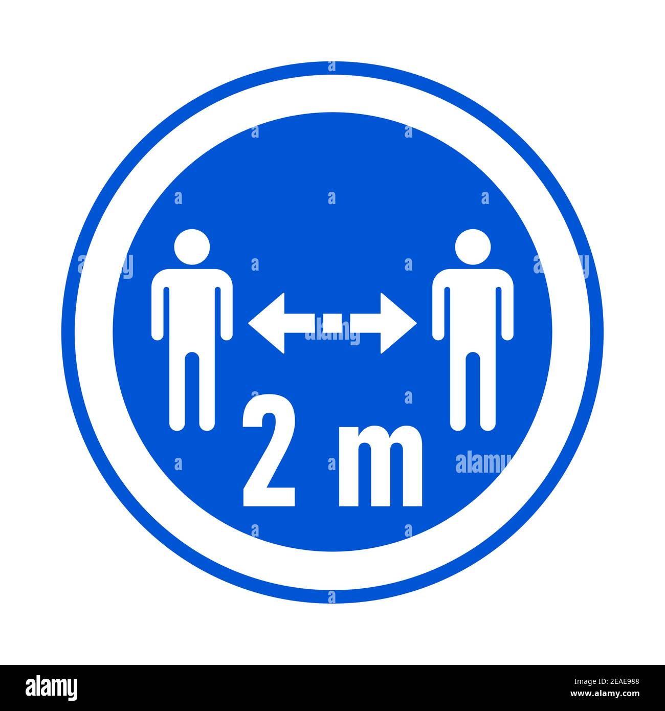 Keep Your Distance 2 m or 2 Metres Round Coronavirus Warning Sticker or ...
