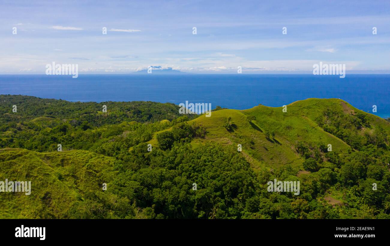 Mountain landscape with green hills. Bohol, Philippines. Summer ...