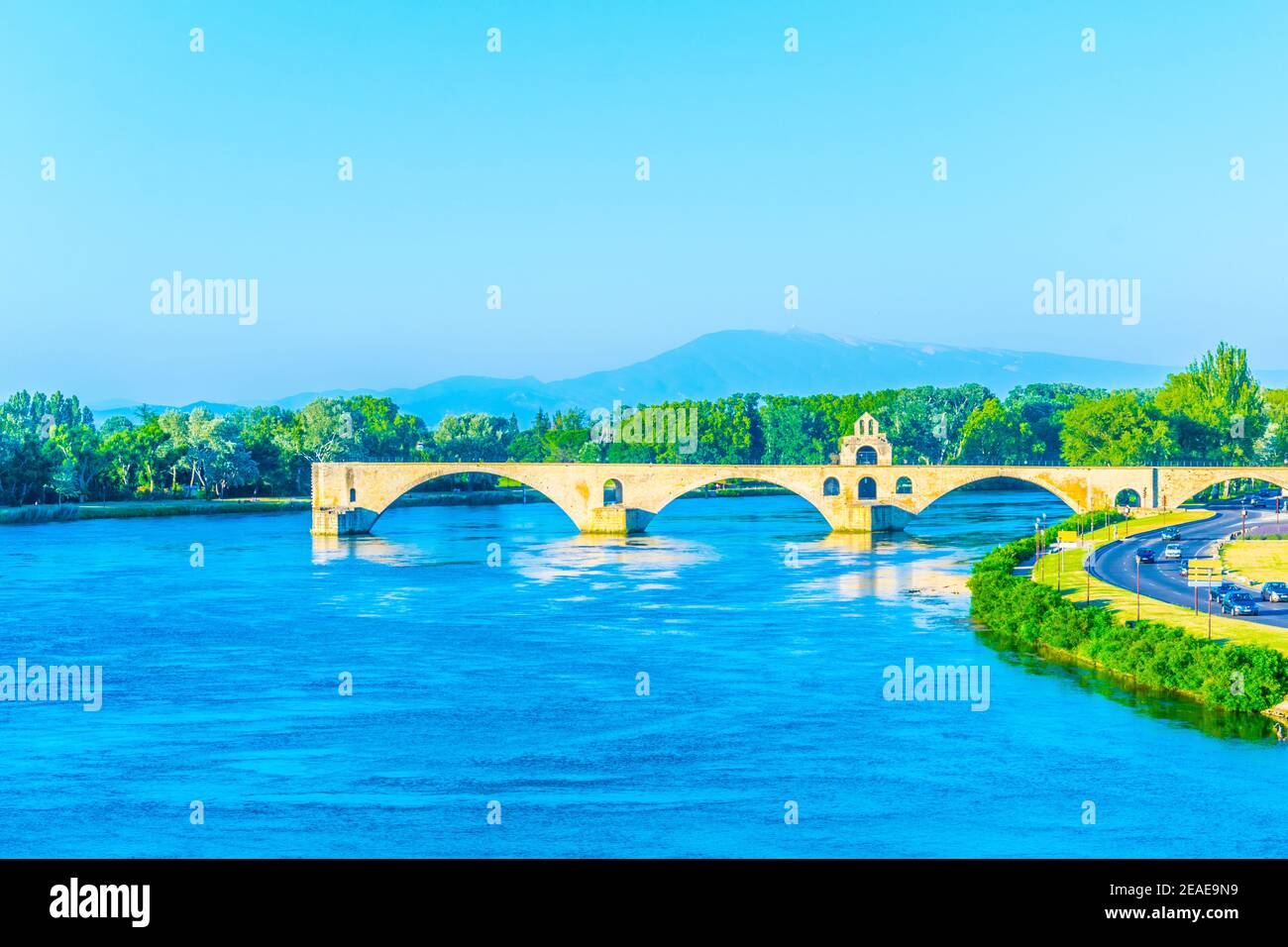 Famous Pont d'Avignon over river Rhone, France Stock Photo - Alamy