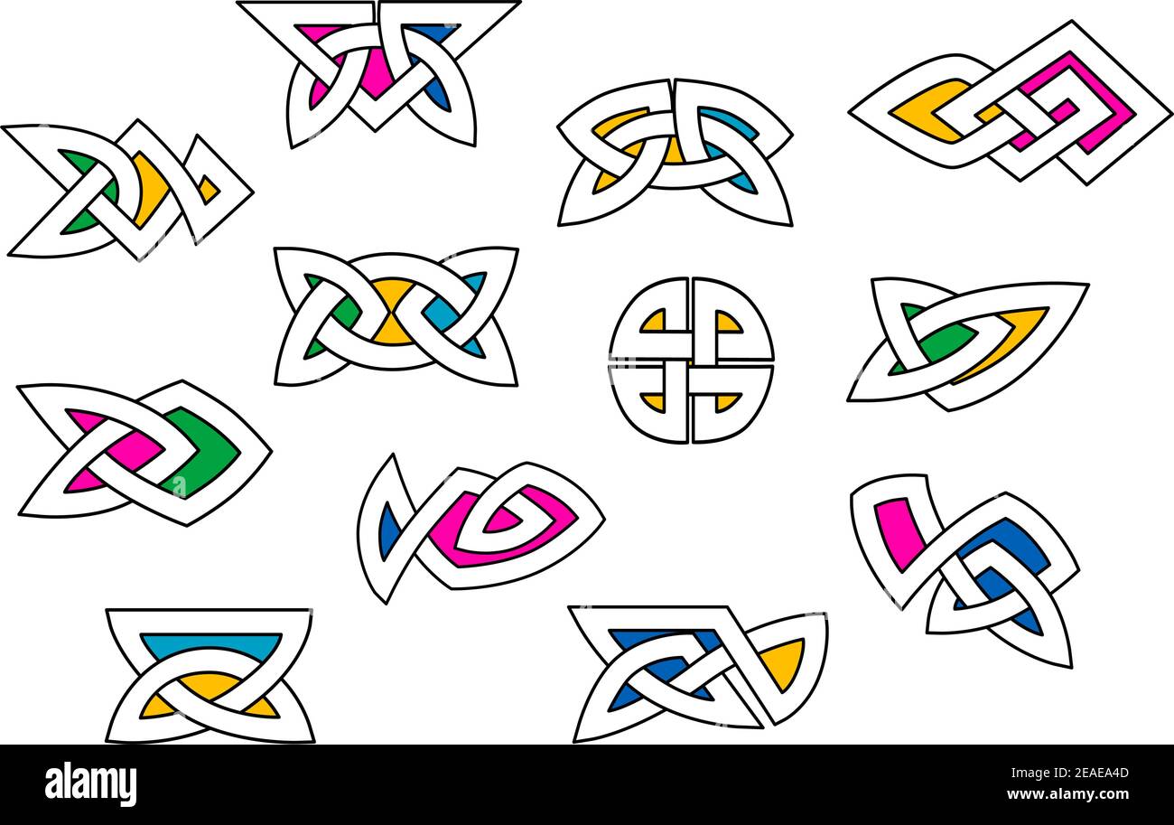 Shapes and elements set in celtic ornament style for design Stock ...