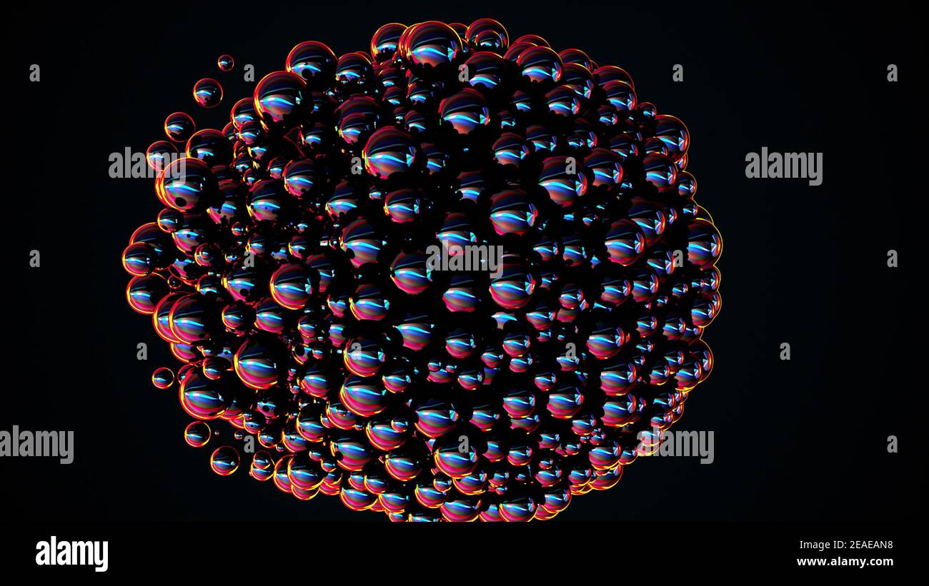 Many random bubbles filling the whole screen. Computer generated the ...
