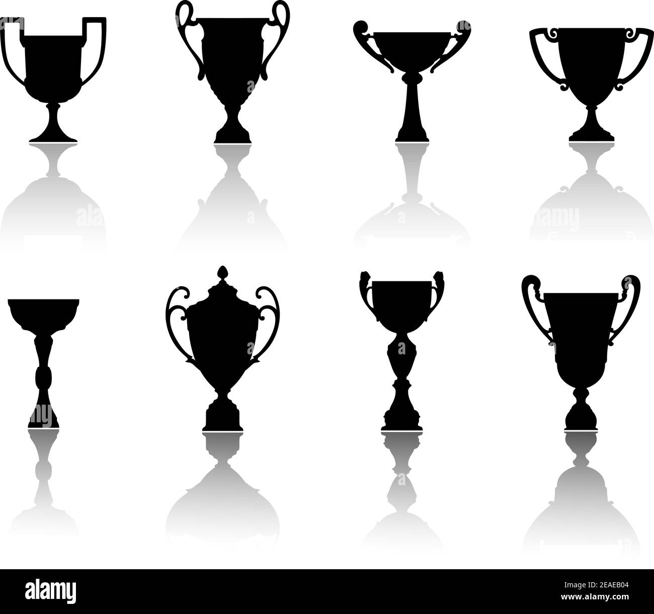 Sport cups and awards set for achievement or success concept design ...
