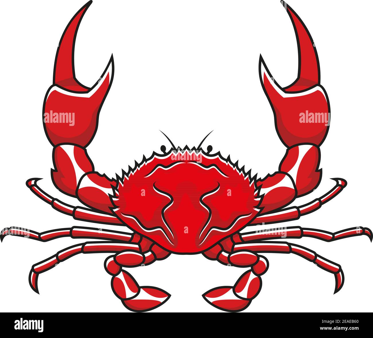 Red crab in cartoon style isolated on white background Stock Vector ...