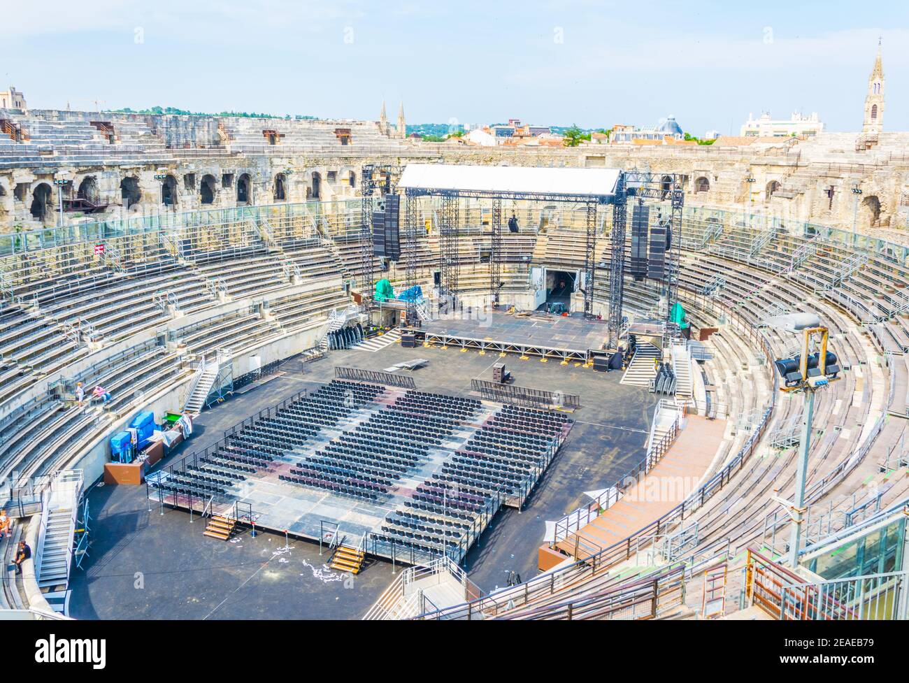 Interior roman amphitheatre arena nimes hi-res stock photography and ...