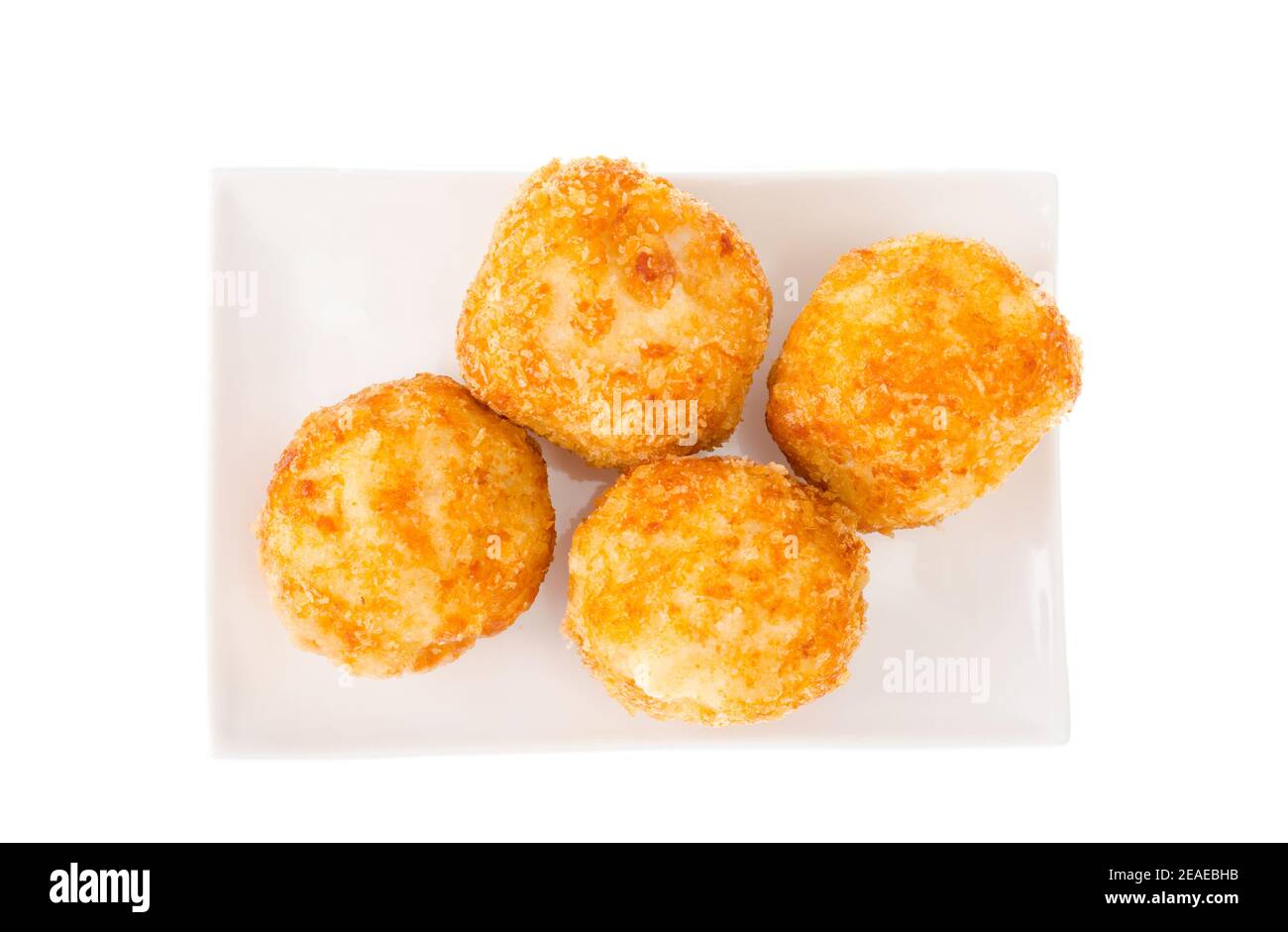 Cheese balls with chicken and mozzarella in batter and breadcrumbs ...