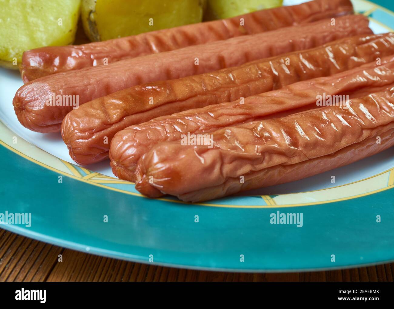 Rode Polse - Danish equivalent of American hot dog, served with potato ...