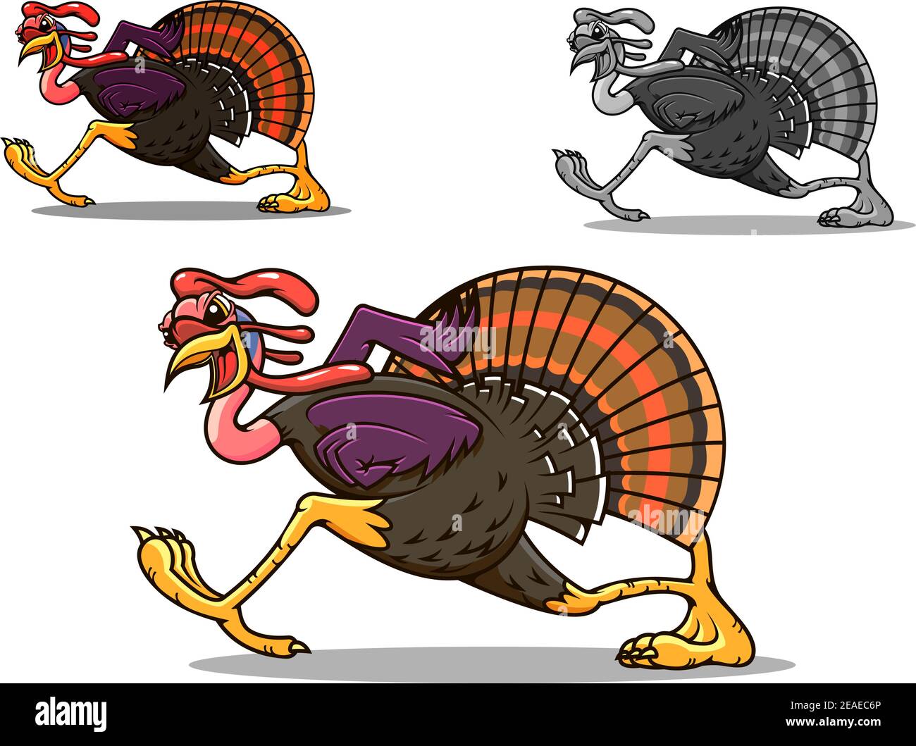 Running Turkeys Clipart