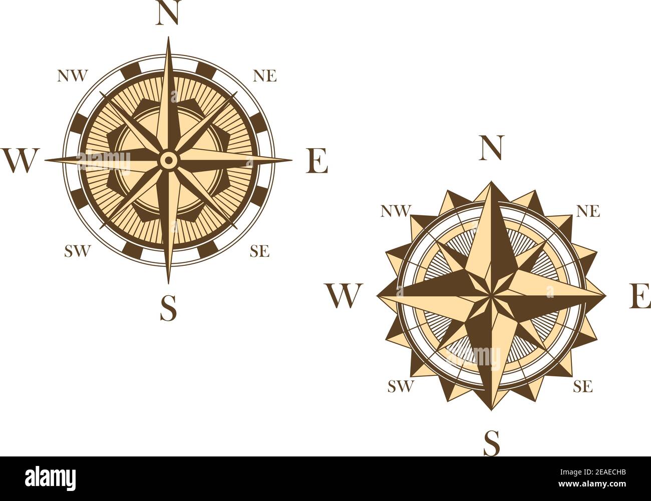 Antique map and compasses Stock Vector Images - Alamy