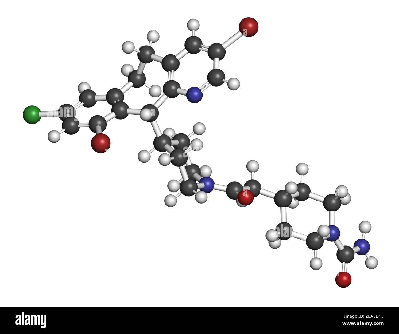 Lonafarnib drug molecule. Inhibitor of farnesyltransferase. 3D ...