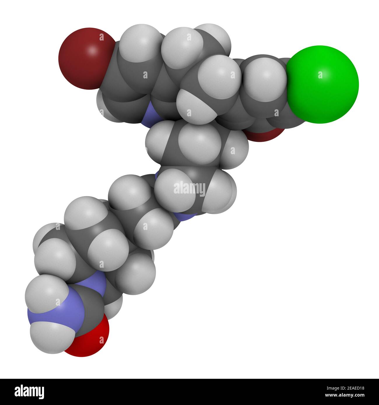 Lonafarnib drug molecule. Inhibitor of farnesyltransferase. 3D ...