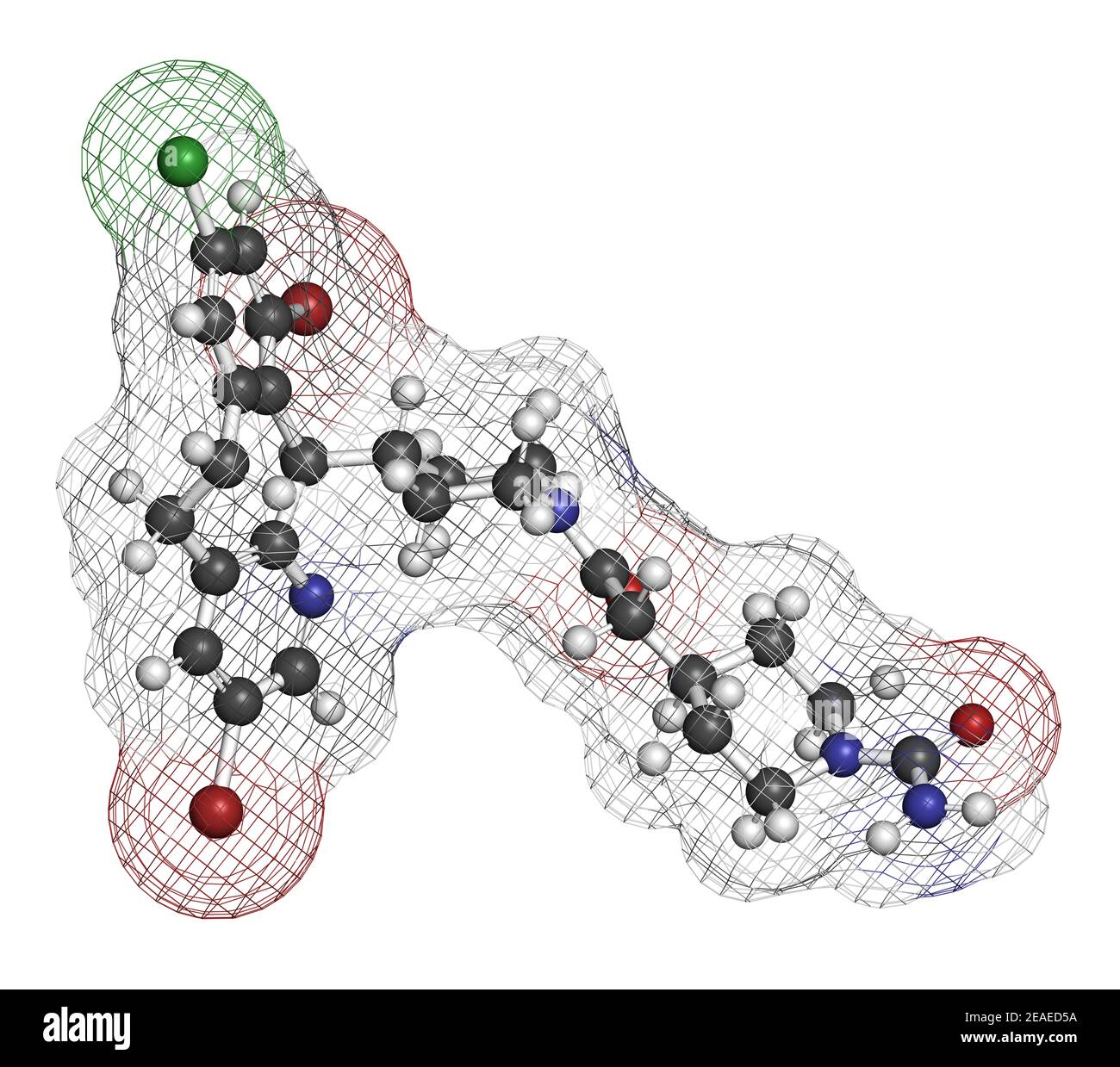 Lonafarnib drug molecule. Inhibitor of farnesyltransferase. 3D ...