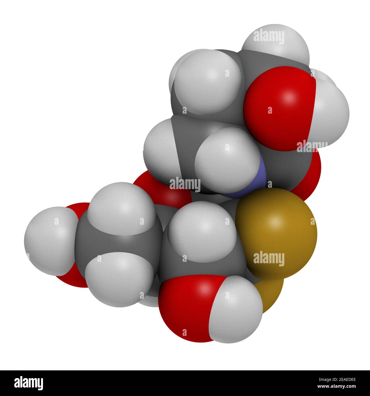Cedazuridine drug molecule. 3D rendering. Atoms are represented as ...