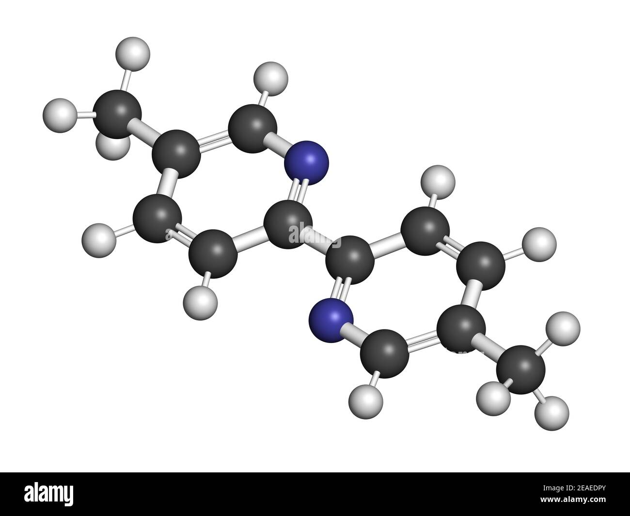 Abametapir head lice treatment drug molecule. 3D rendering. Atoms are ...