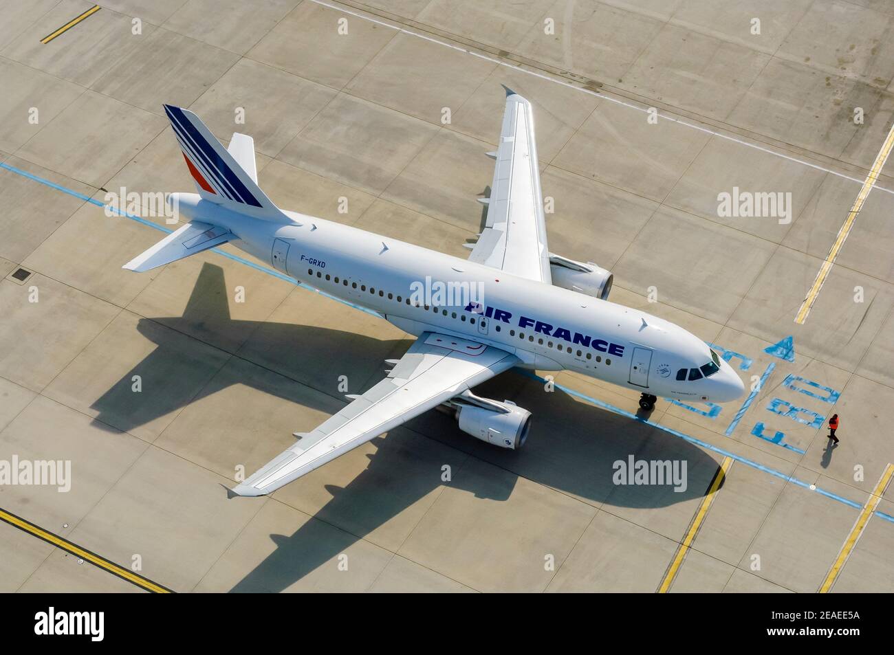 Roissy Charles de Gaulle Airport Terminal 2 seen from the sky Stock ...
