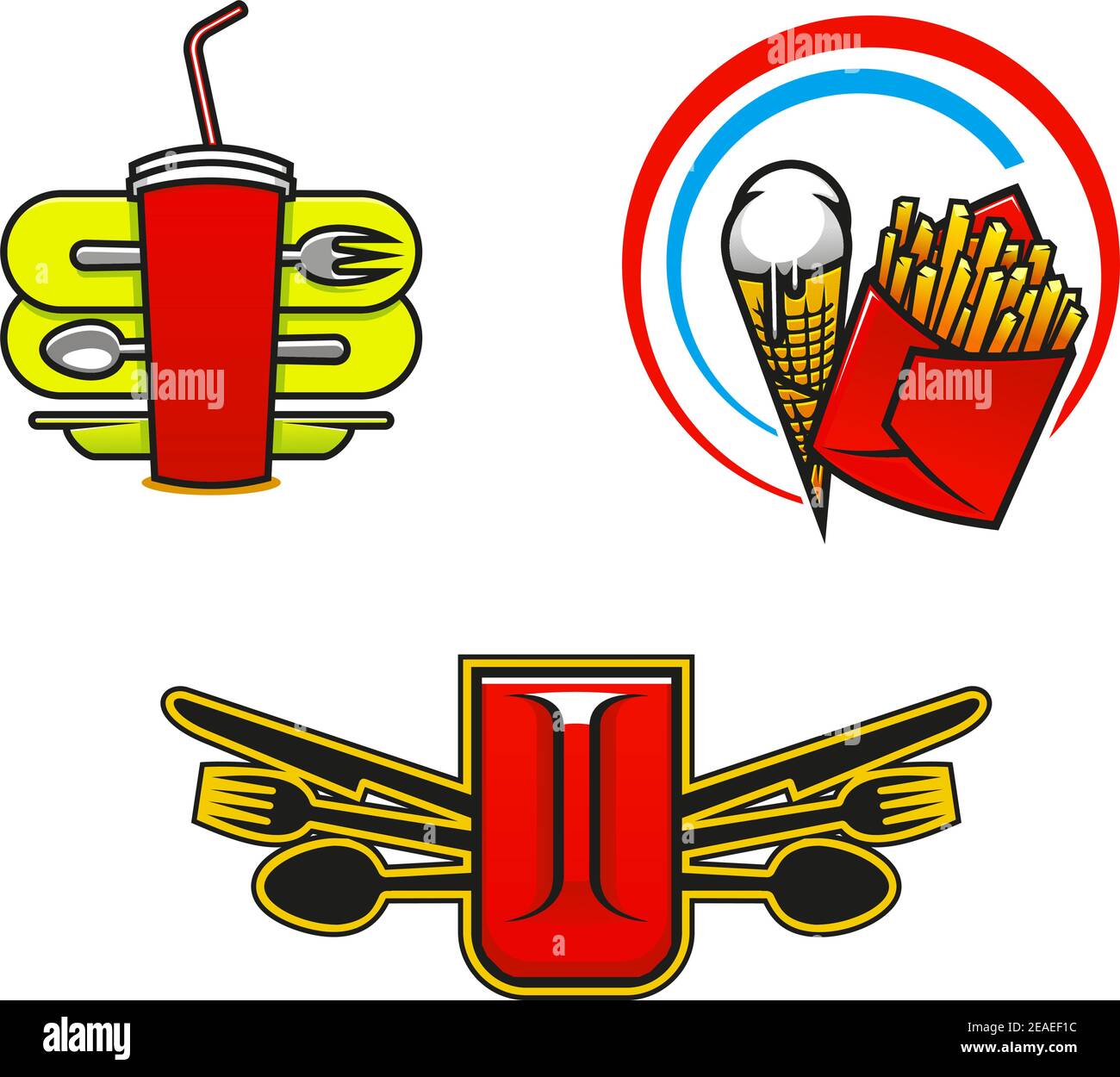 Fast food symbols Stock Vector Image & Art - Alamy