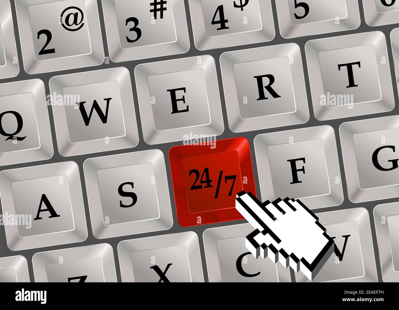 Customers support concept - 24 hours and 7 days on a week Stock Vector ...