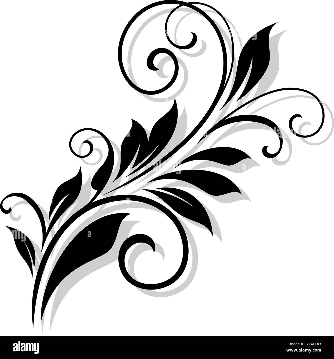 Vintage floral element with shadow for design and ornate Stock Vector ...