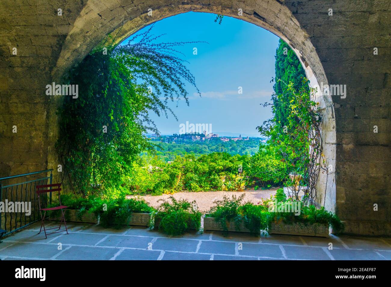 Cityscape of Avignon with Palais des Papes and Cathedral of Our Lady ...