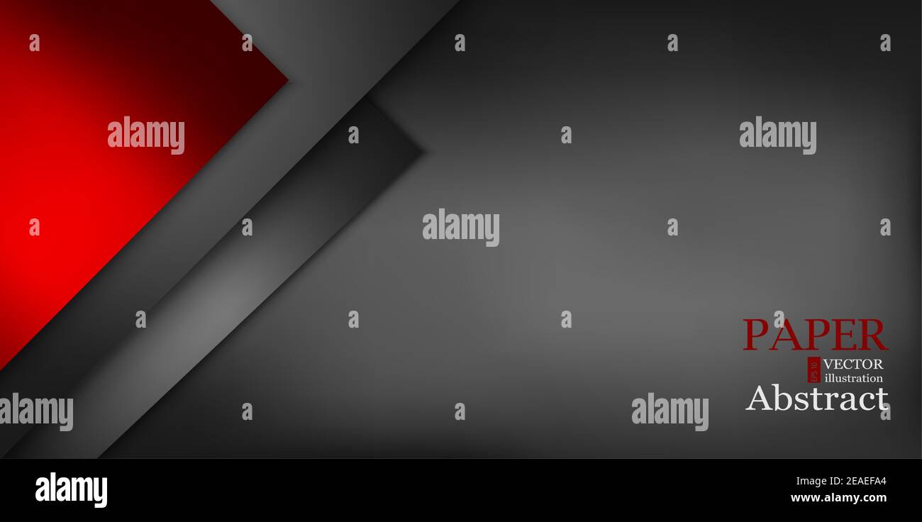 Red Triangle Vector Background Geometric Overlap Layer On Black Space For Text And Background