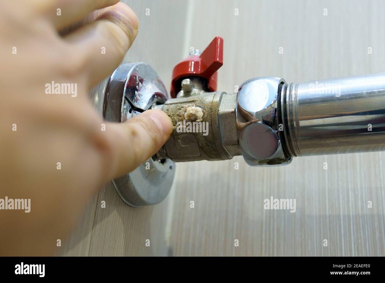 Old pipeline construction. Rusty plumbing system. corrosion on the ...