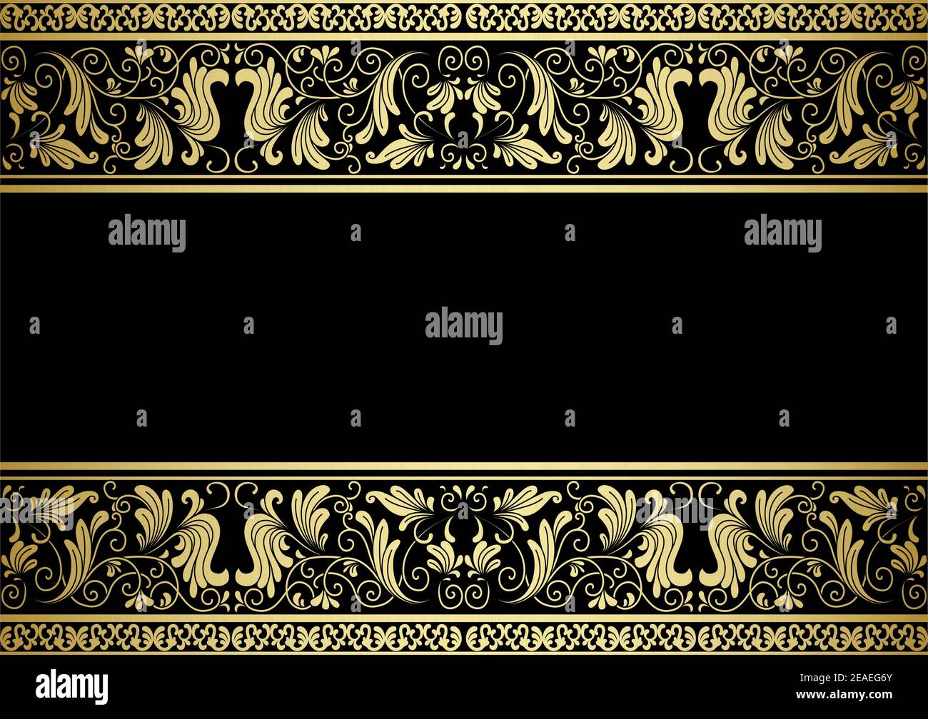 Gilded frame with decorative elements in retro style for design Stock ...